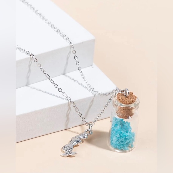 Jewelry | Magic Mermaid Silhouette Blue Glow In Dark Beach Sand Bottle ...